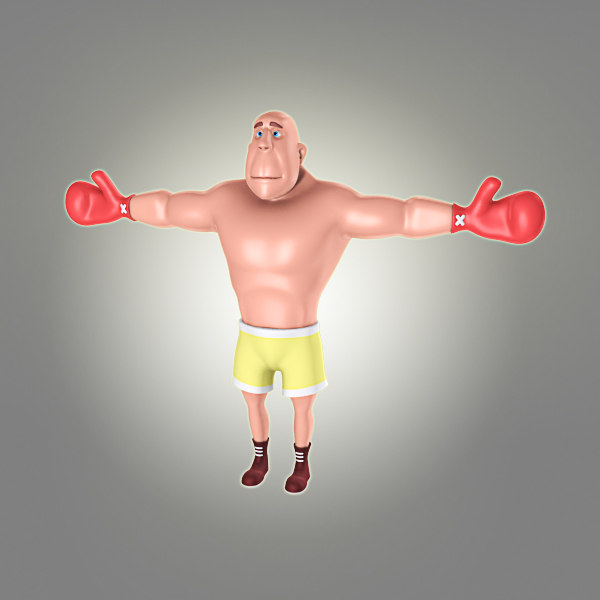 cool cartoon boxer obj