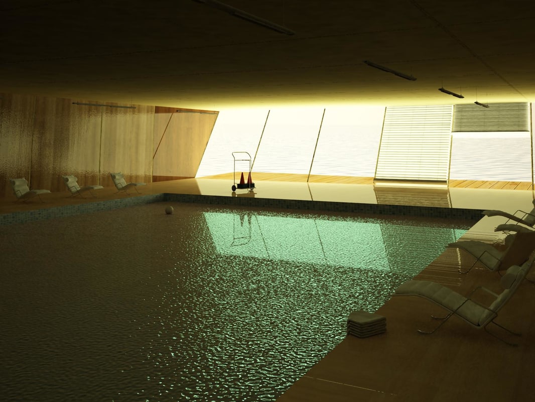 interior indoor swimming pool water 3d model
