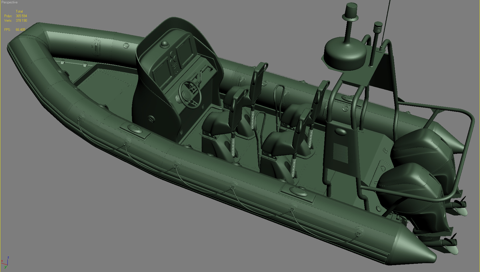 military inflatable boat zodiac 3d model