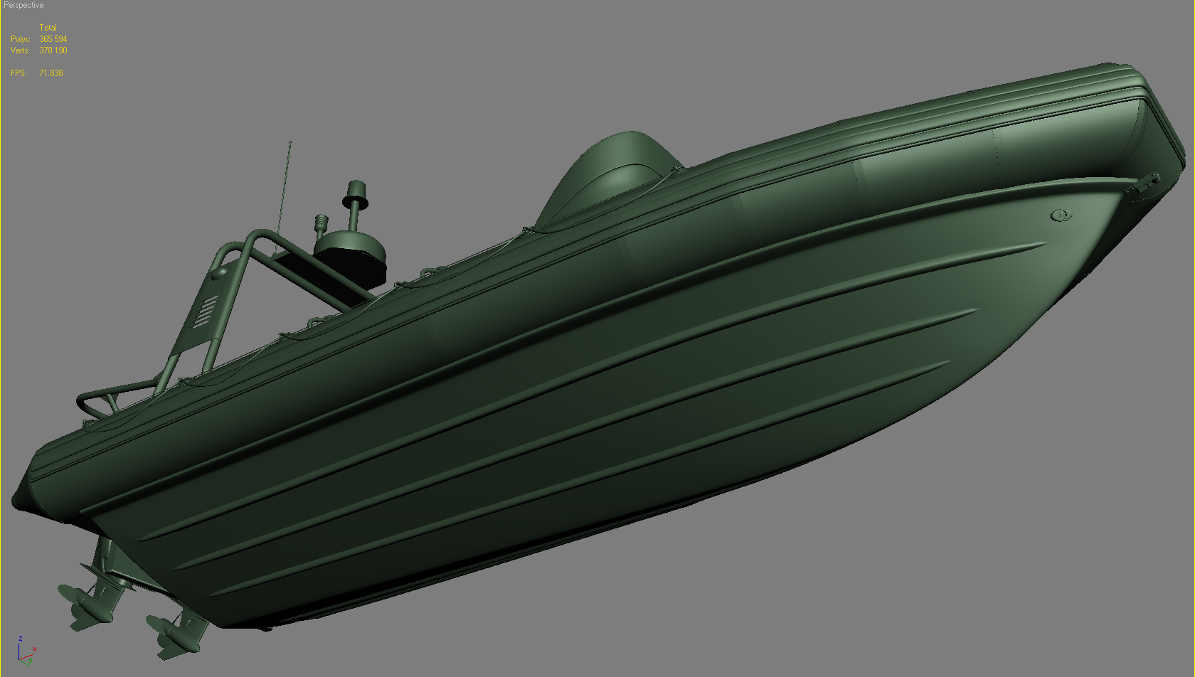military inflatable boat zodiac 3d model
