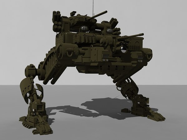 military robot artillery 3d model
