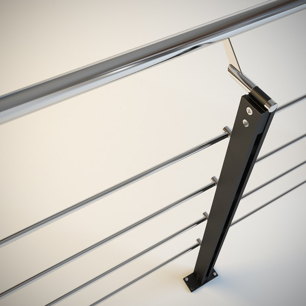 3d model steel railing