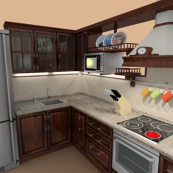 classic kitchen 3d max