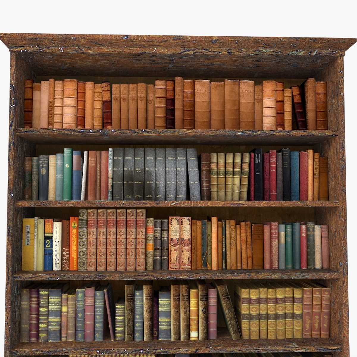 antique bookshelf 3d 3ds