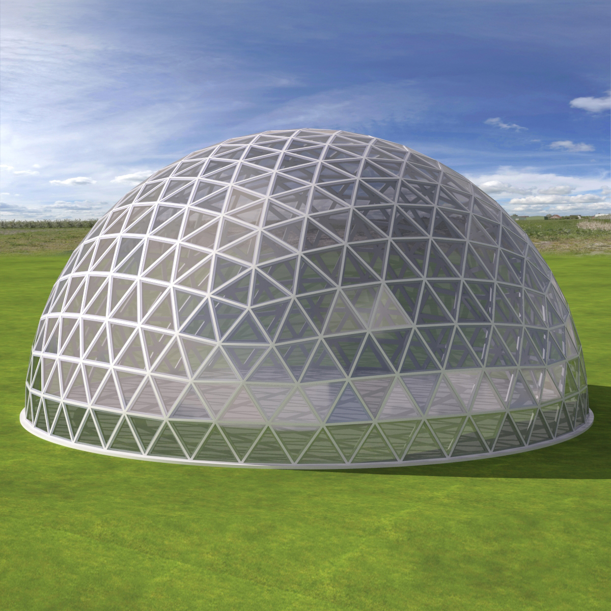 3d model geodesic dome 8th frequency