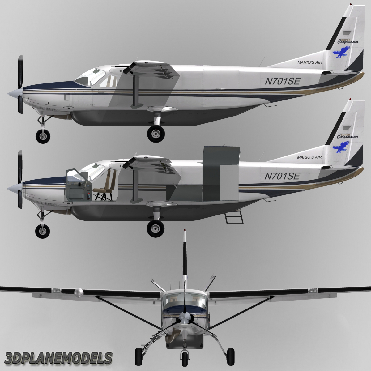 cessna 208 cargo super 3d max