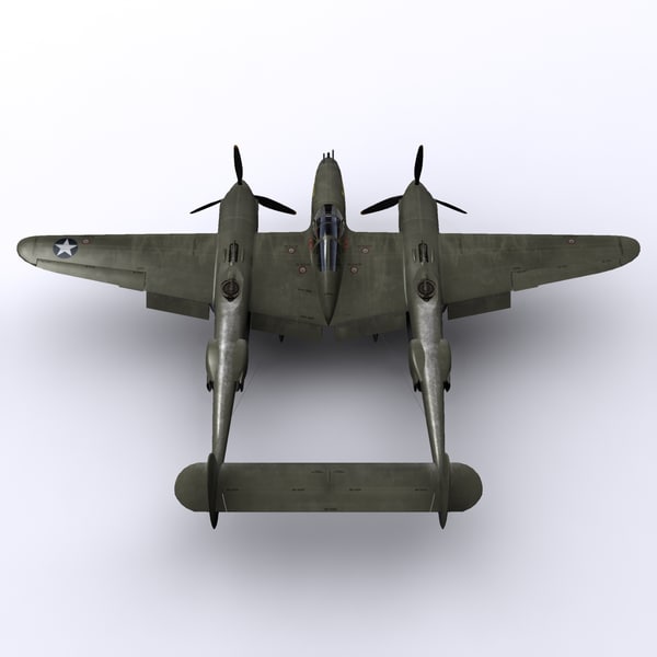 3d model p-38 lightning fighter 1943