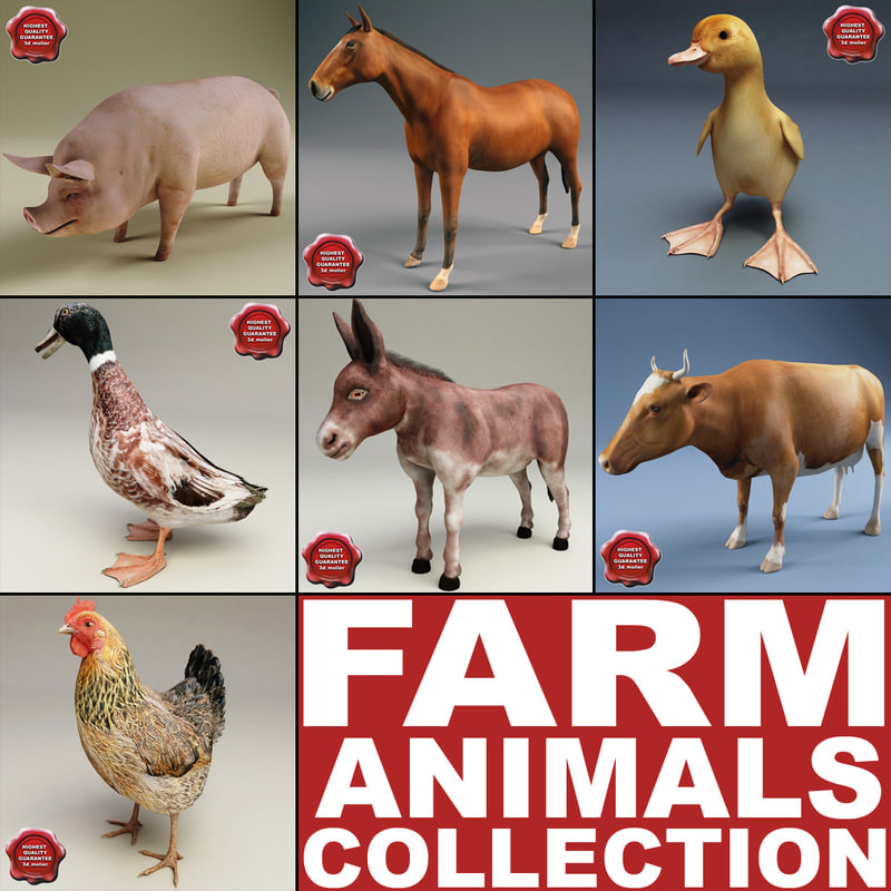 3d farm animals v3 model