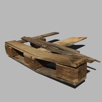 broken wooden pallet 3d 3ds