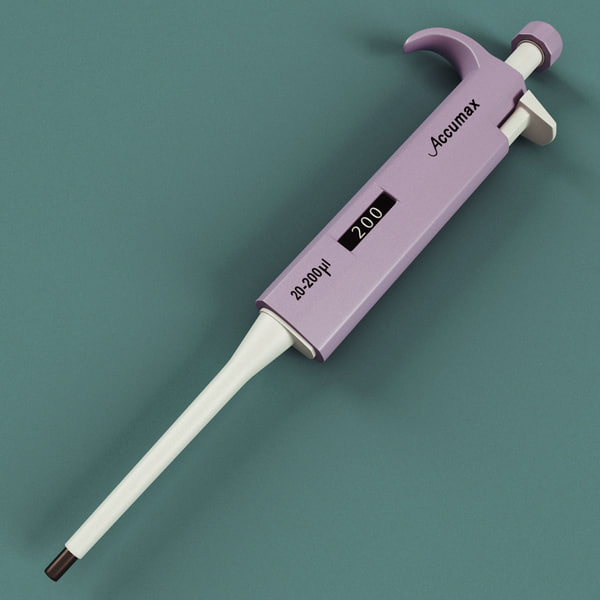 autoclavable pipette accumax v2 3d model
