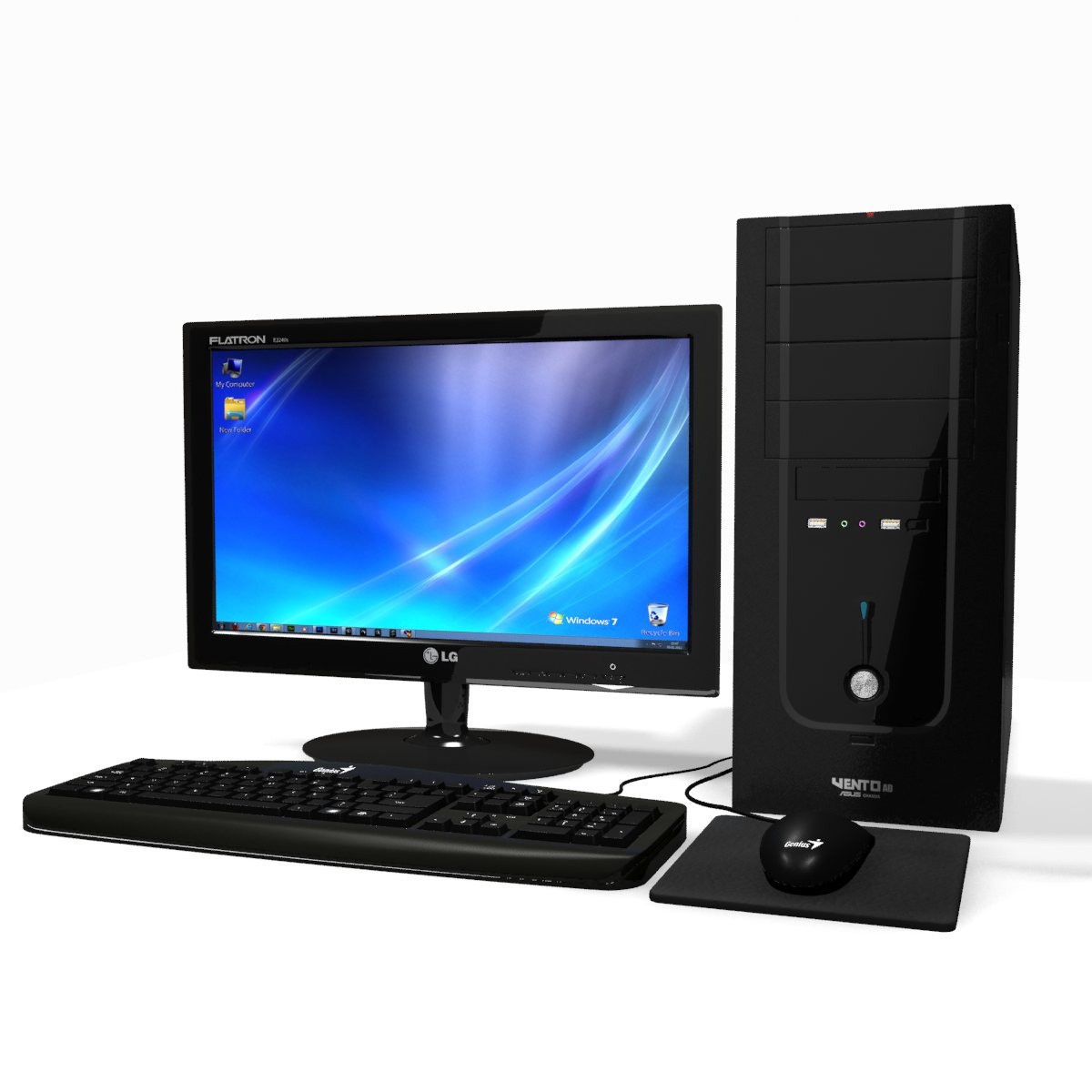 computer black desktop pc 3ds