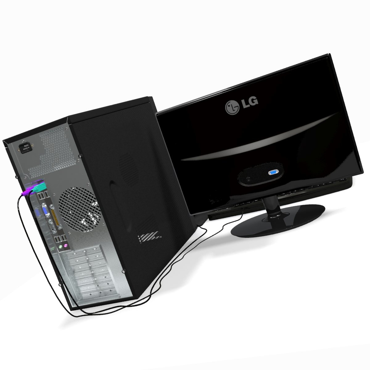 computer black desktop pc 3ds