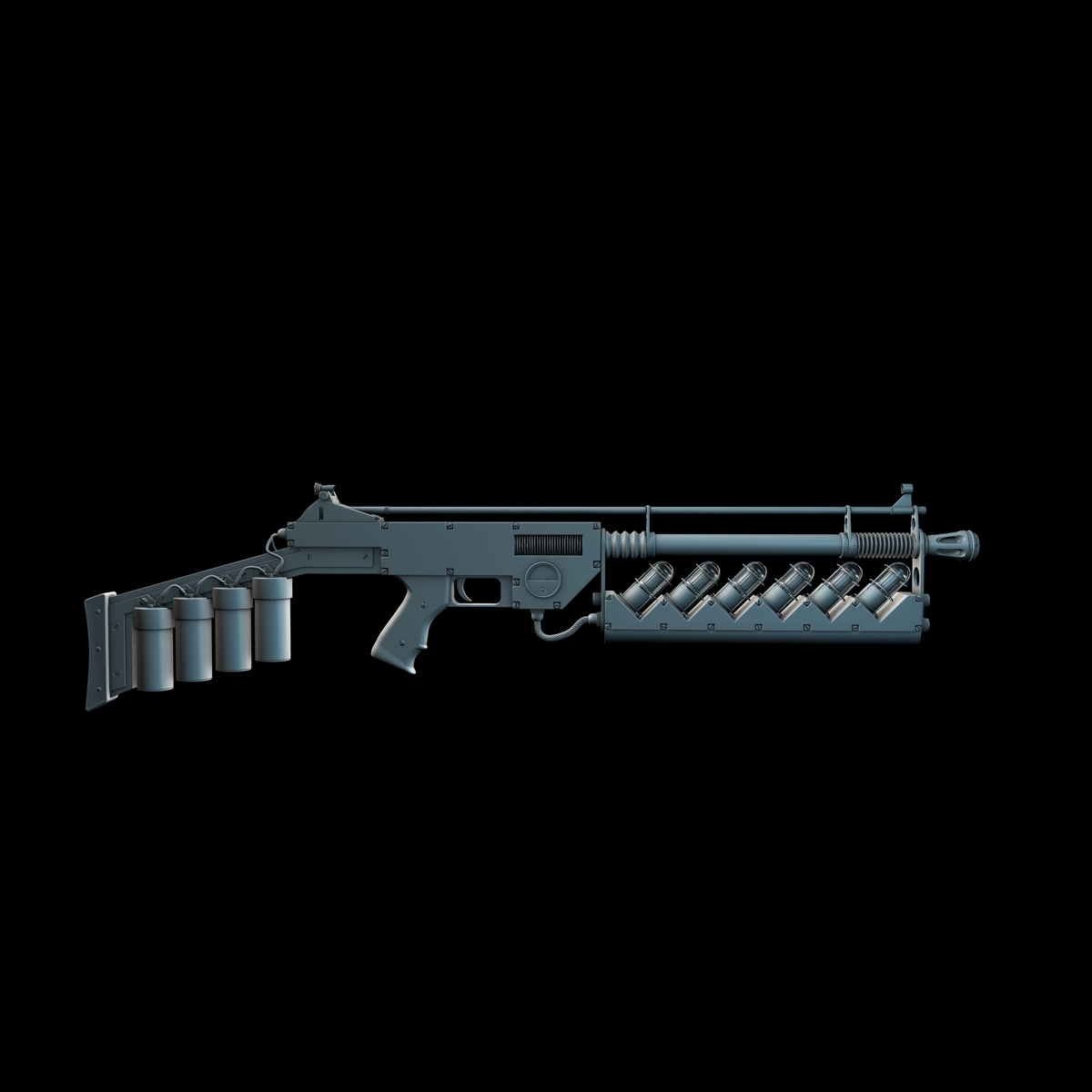 3d model bio laser gun rifle