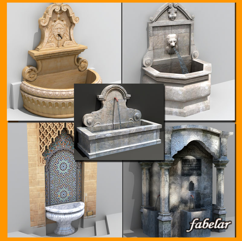 3d model water fountains