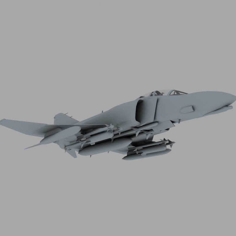 phantom f-4 jet obj
