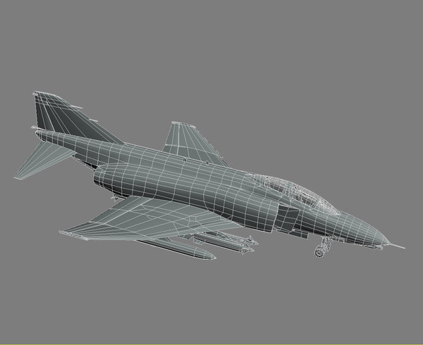 phantom f-4 jet obj