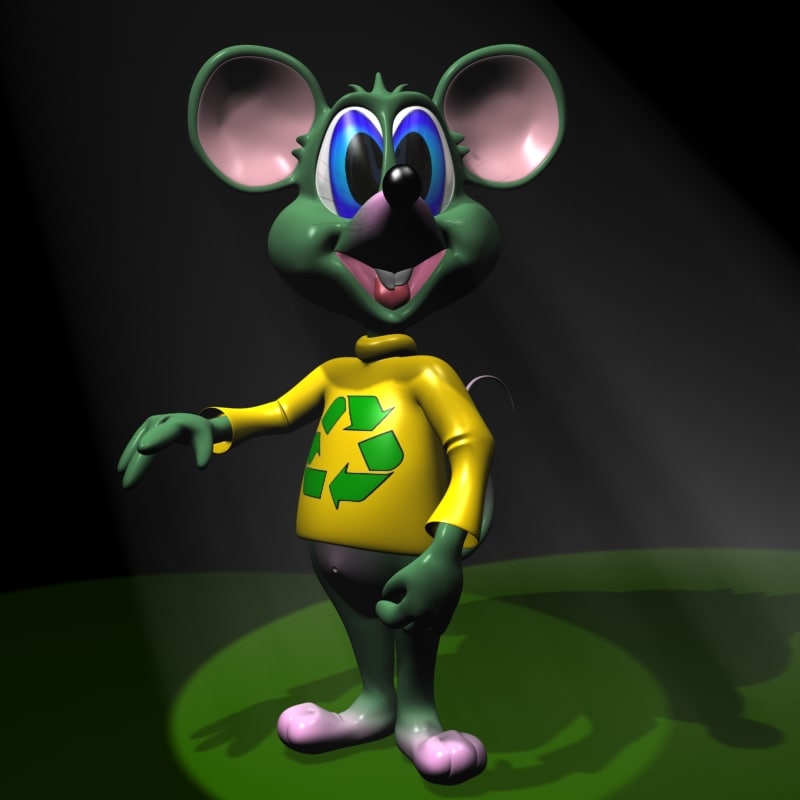 max cute green mouse rigged