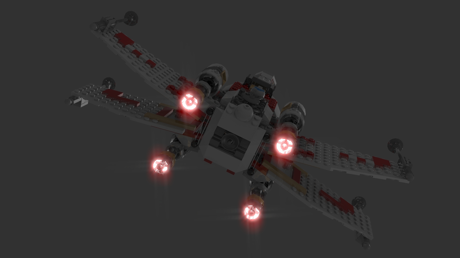lego x-wing 3d blend