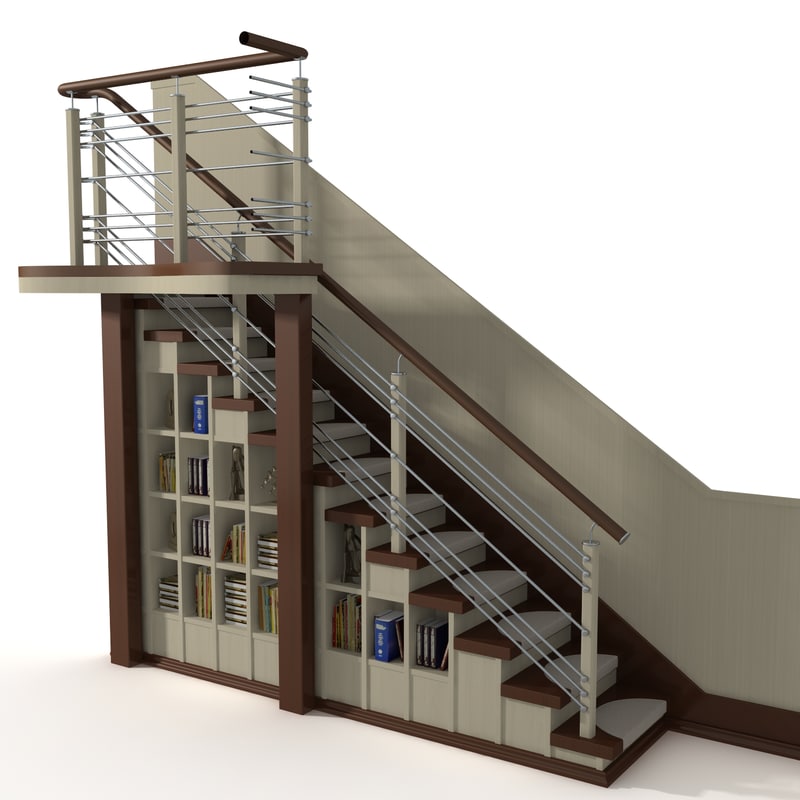 3ds max wooden stair