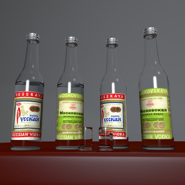 obj bottle russian vodka