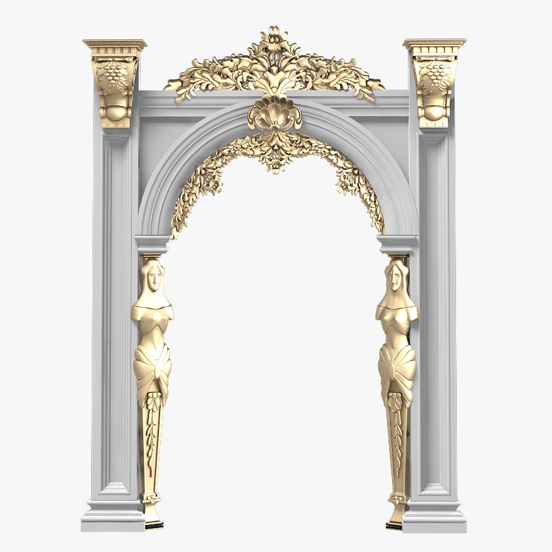 portico arcade baroque 3d model