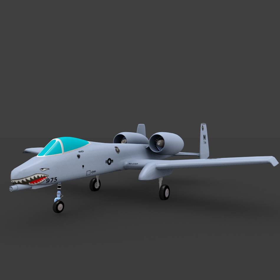 10 thunderbolt aircraft 3d model