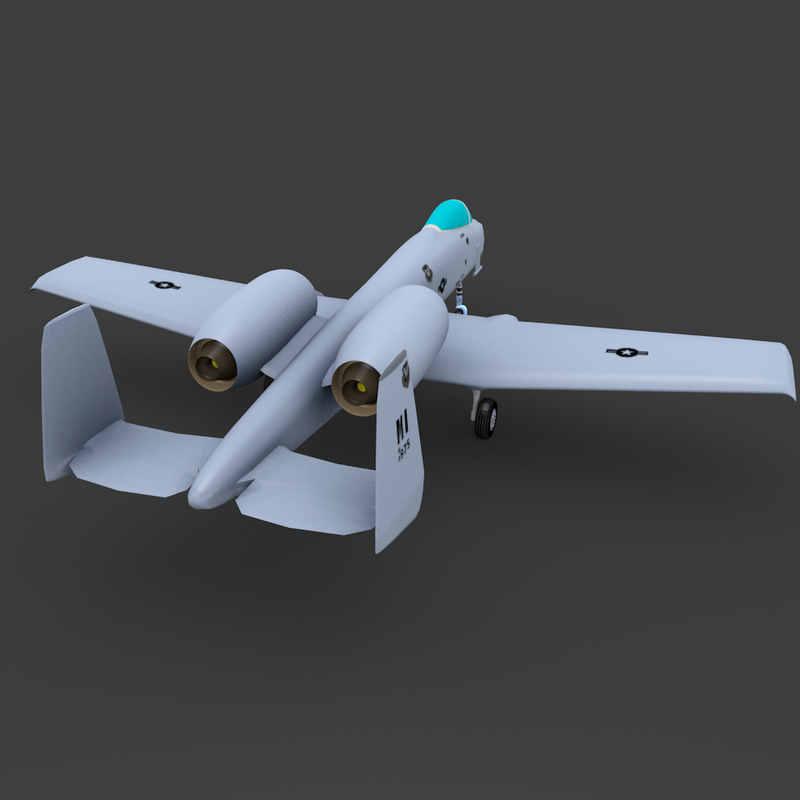 10 thunderbolt aircraft 3d model