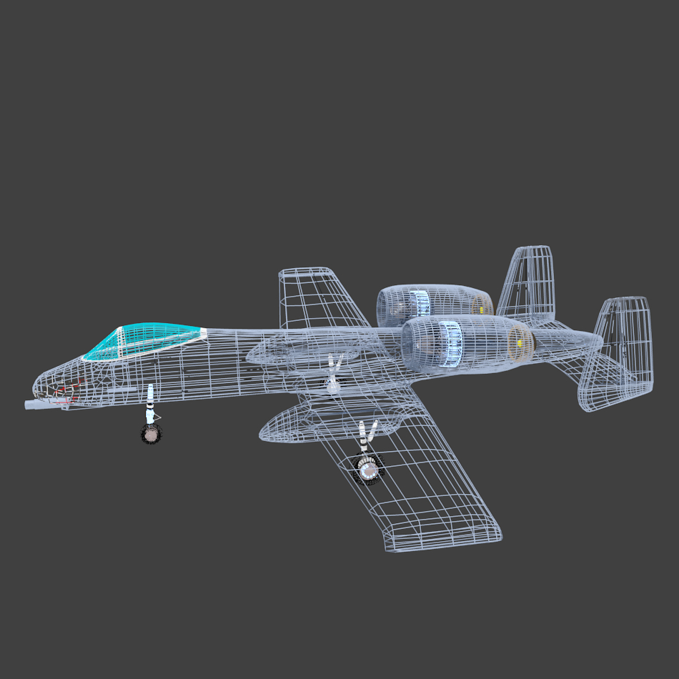 10 thunderbolt aircraft 3d model