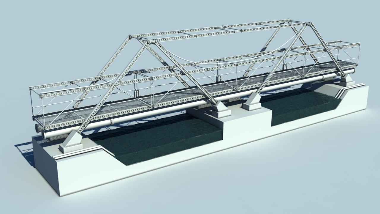 small steel bridge 3d model