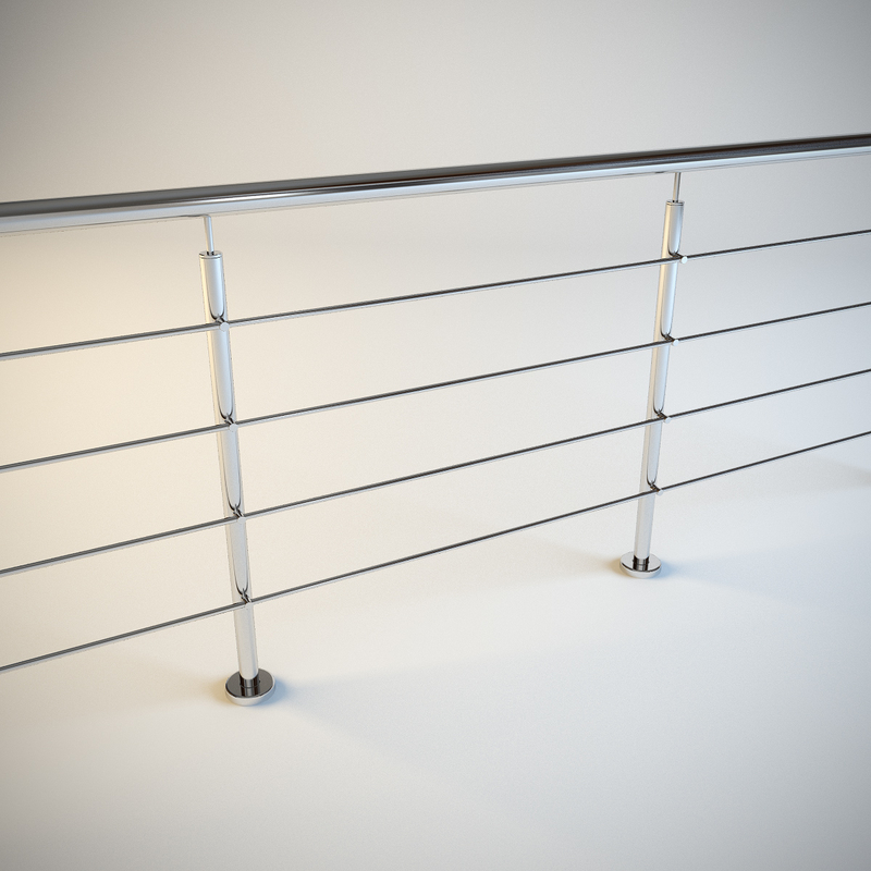 3d model steel railing