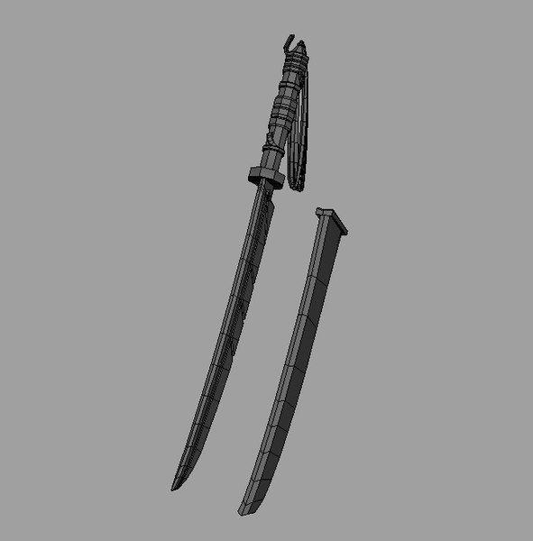 3d model samuri sword sheath