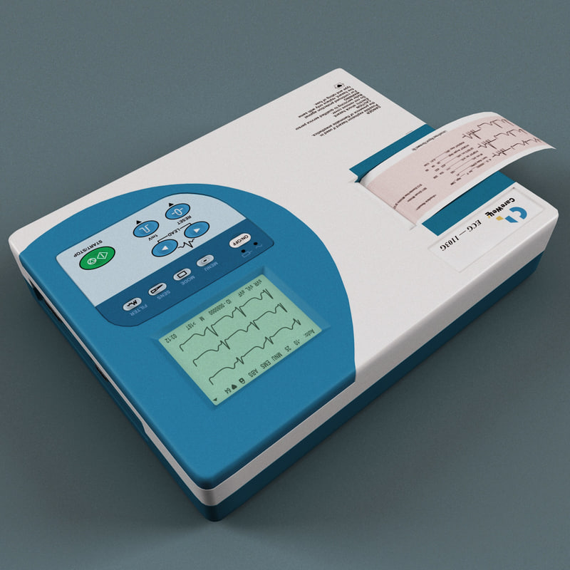 3d model ecg machine electrocardiograph carewell