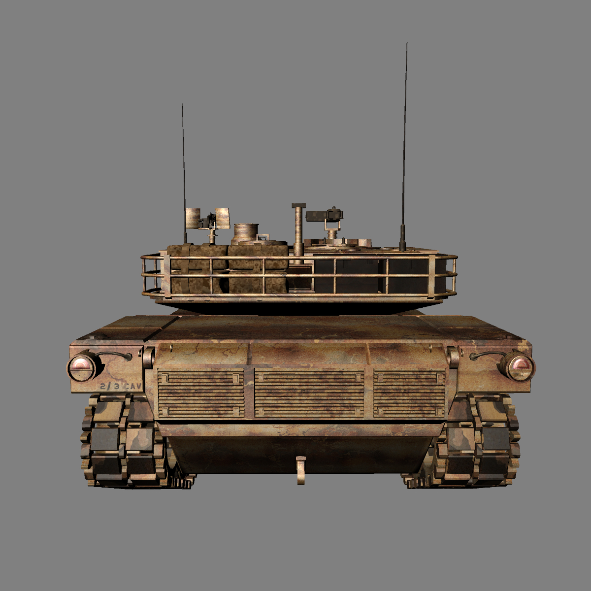 m1-abrams tank gun 3d model