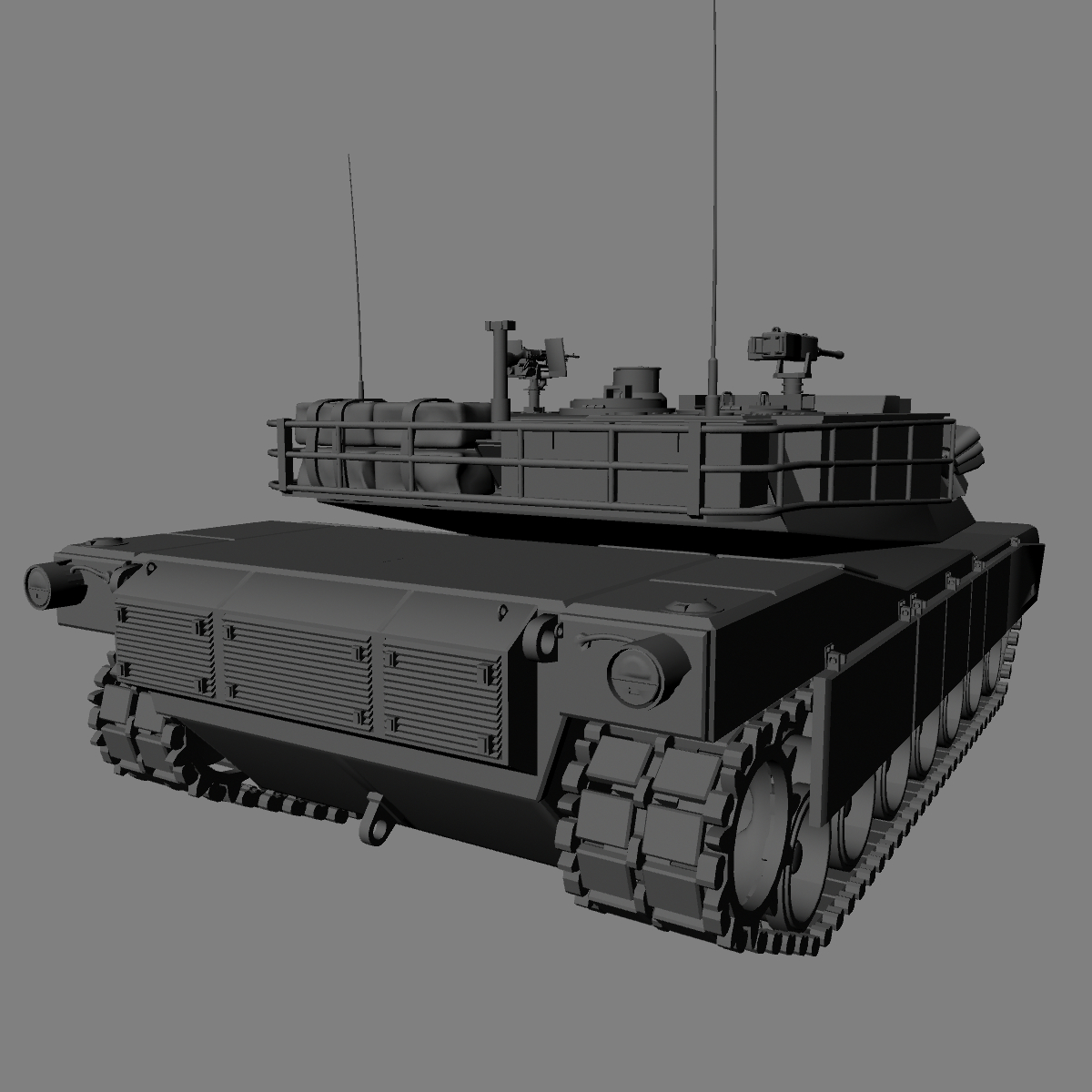 m1-abrams tank gun 3d model