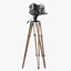 3d model realistic vintage camera tripod