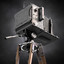 3d model realistic vintage camera tripod