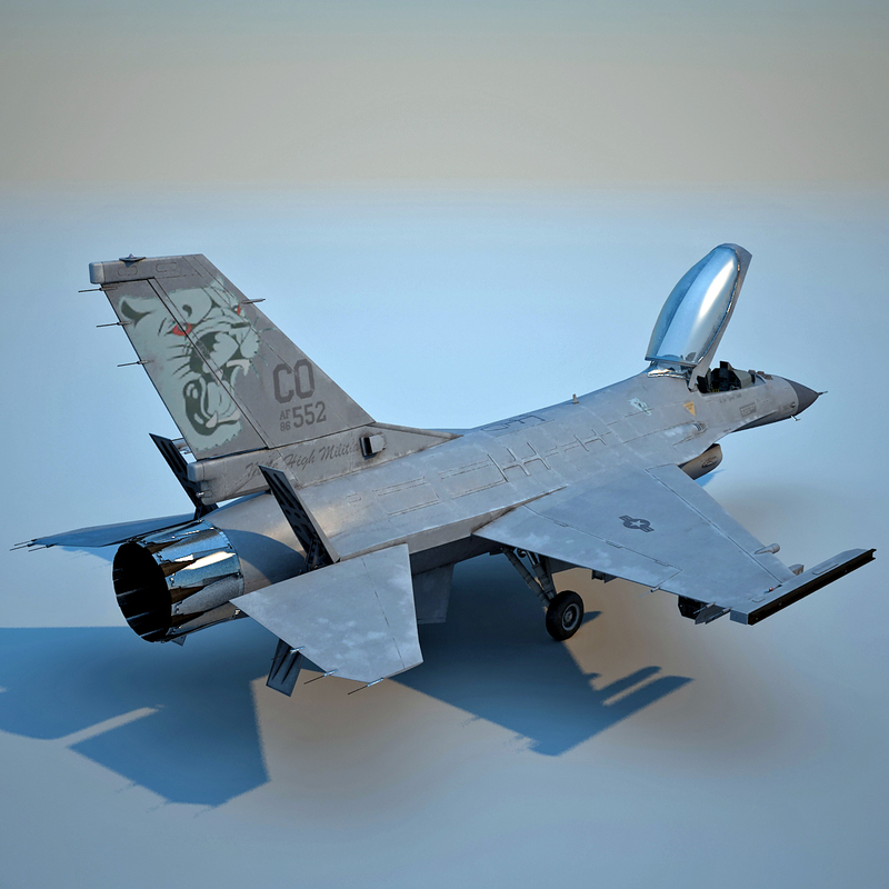3ds max realistic f-16 rigged