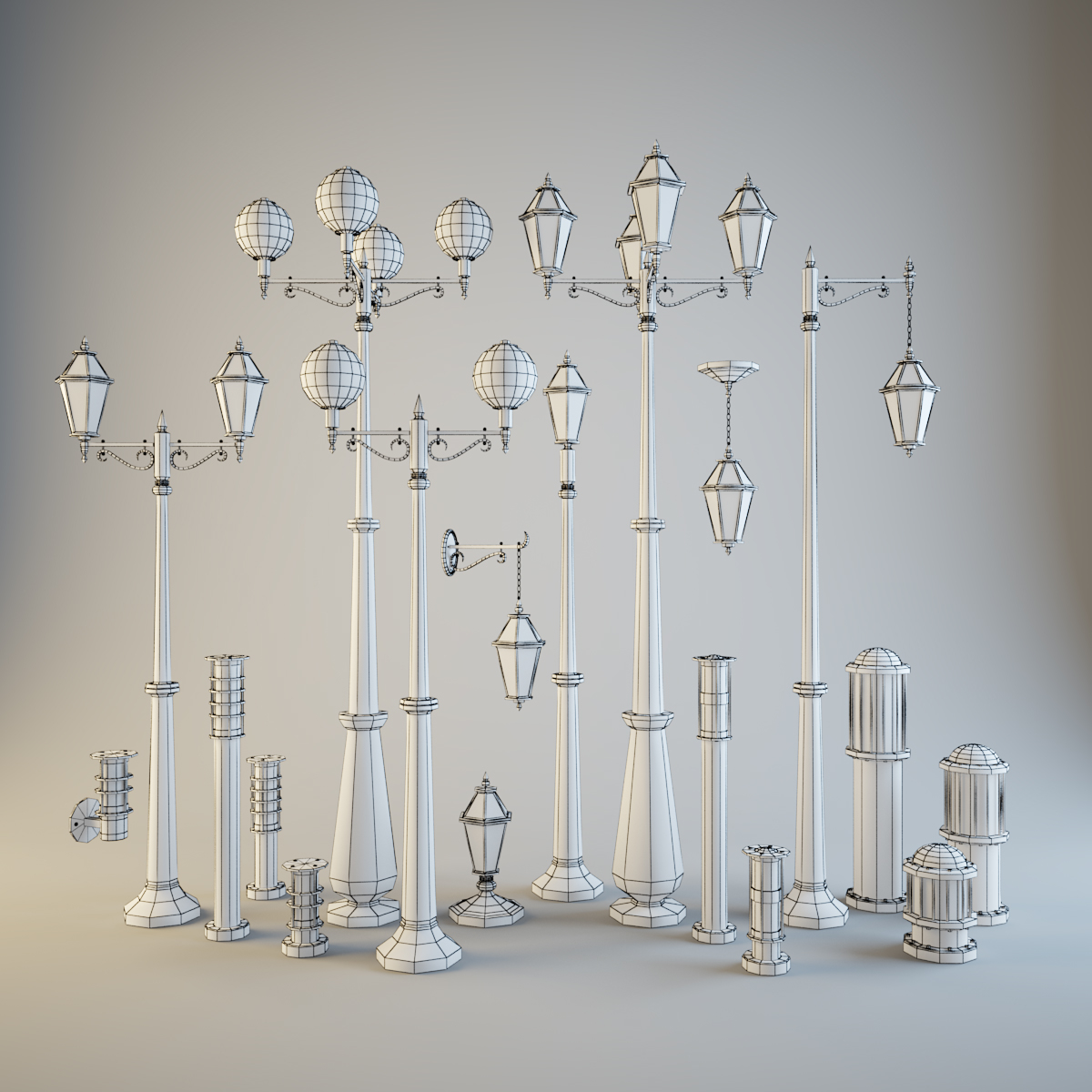 3d model street lamps