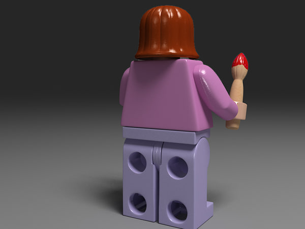 3d model lego girl female painter