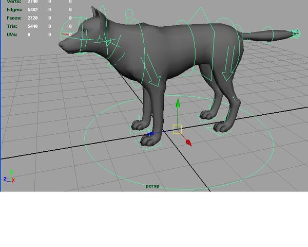 3d realistic rigging wolf