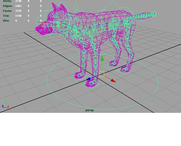 3d realistic rigging wolf
