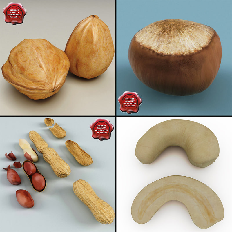 nuts set cashew 3d 3ds