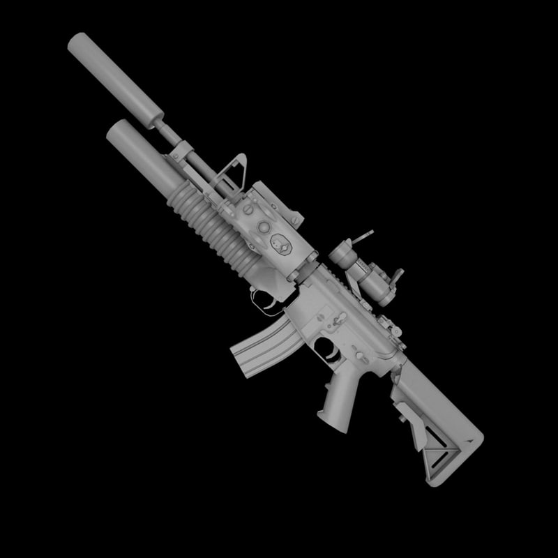 3dsmax m4a1 rifle sopmod m4