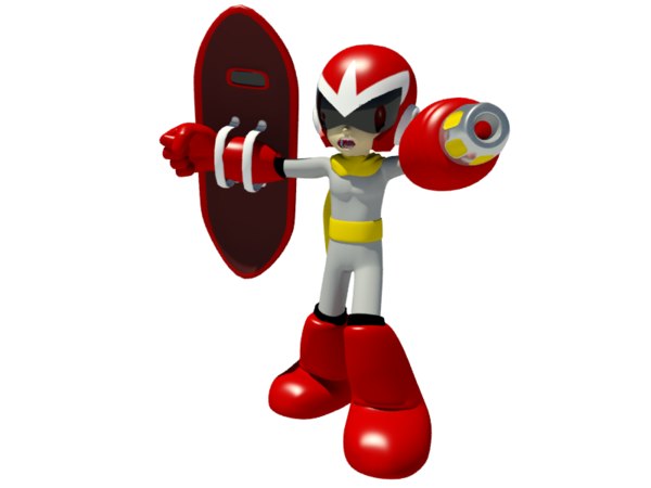 3d protoman robot boy model