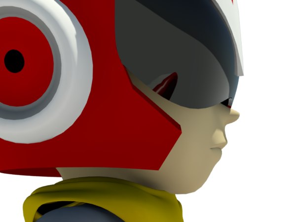 3d protoman robot boy model