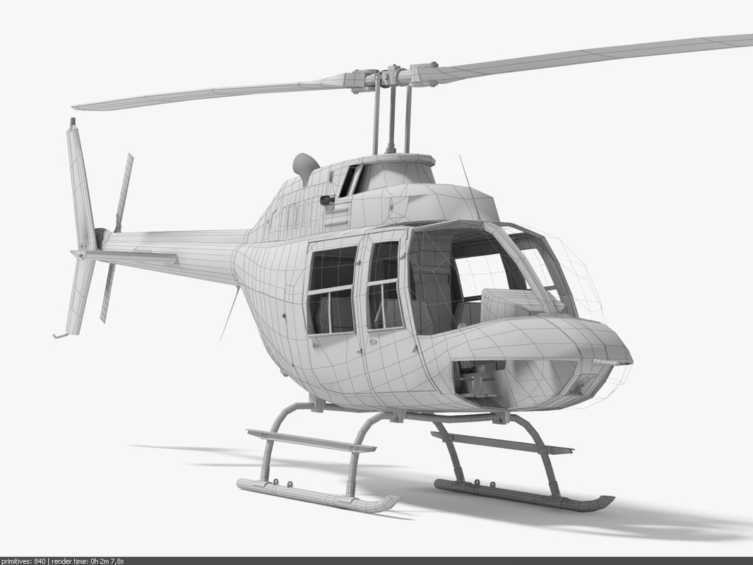 3d bell 206 jetranger helicopter model
