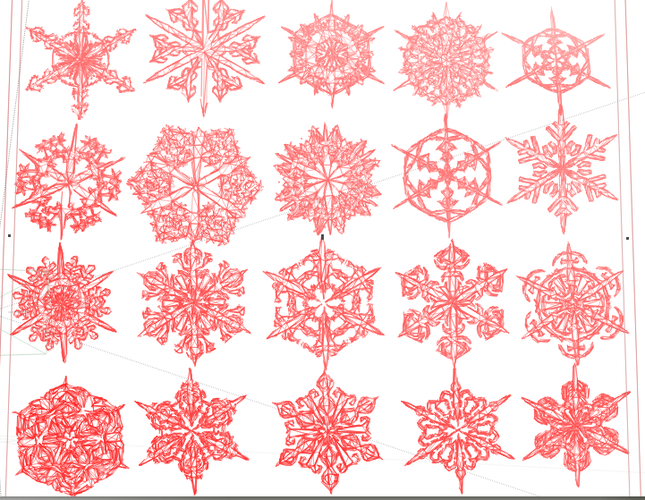 holiday 20 snowflakes 3d dxf