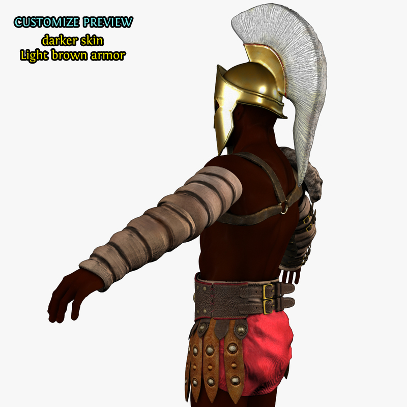 3d model roman gladiator armor set