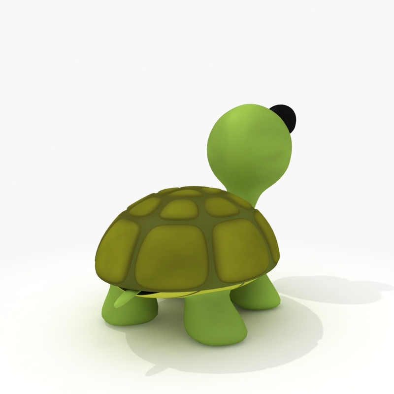 3d cartoon turtle rig model