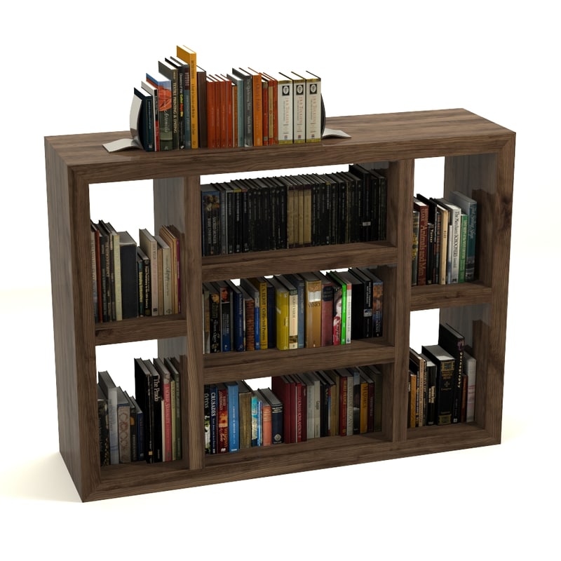3d bookcase books